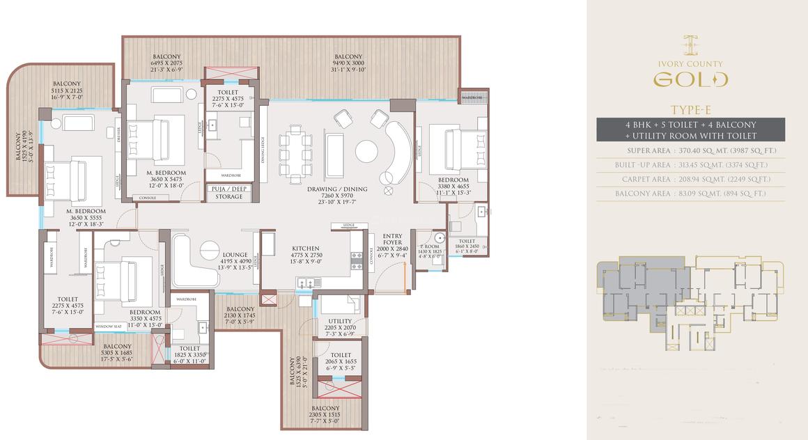 Ivory County Gold Floor Plan Sector 115, Noida