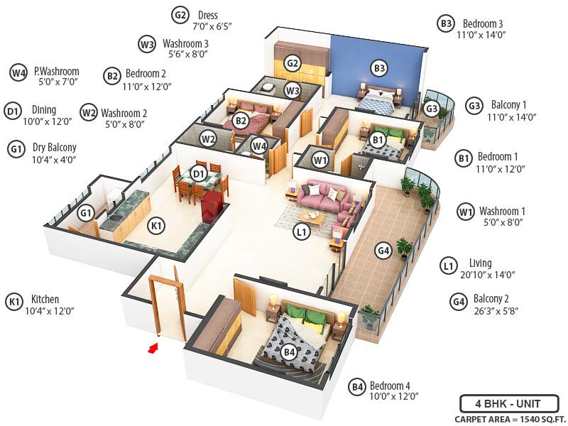 Nyati Defence Enclave I Floor Plan Mohammed Wadi, Pune