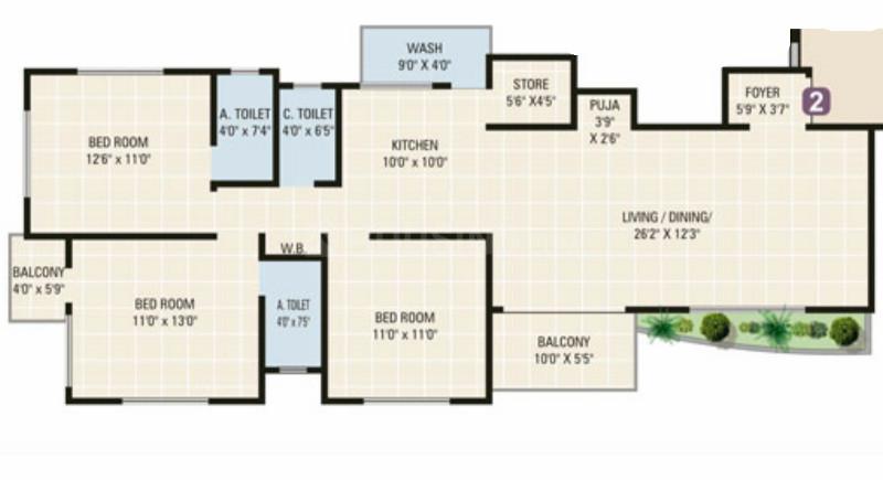 Shubh Enclave Floor Plan Vesu, Surat
