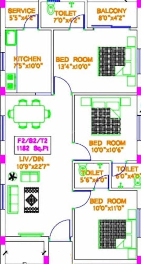 Esha Vishwa Flats Floor Plan Nanganallur, Chennai