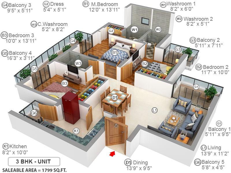 DLF The Primus Floor Plan Sector 82A, Gurgaon
