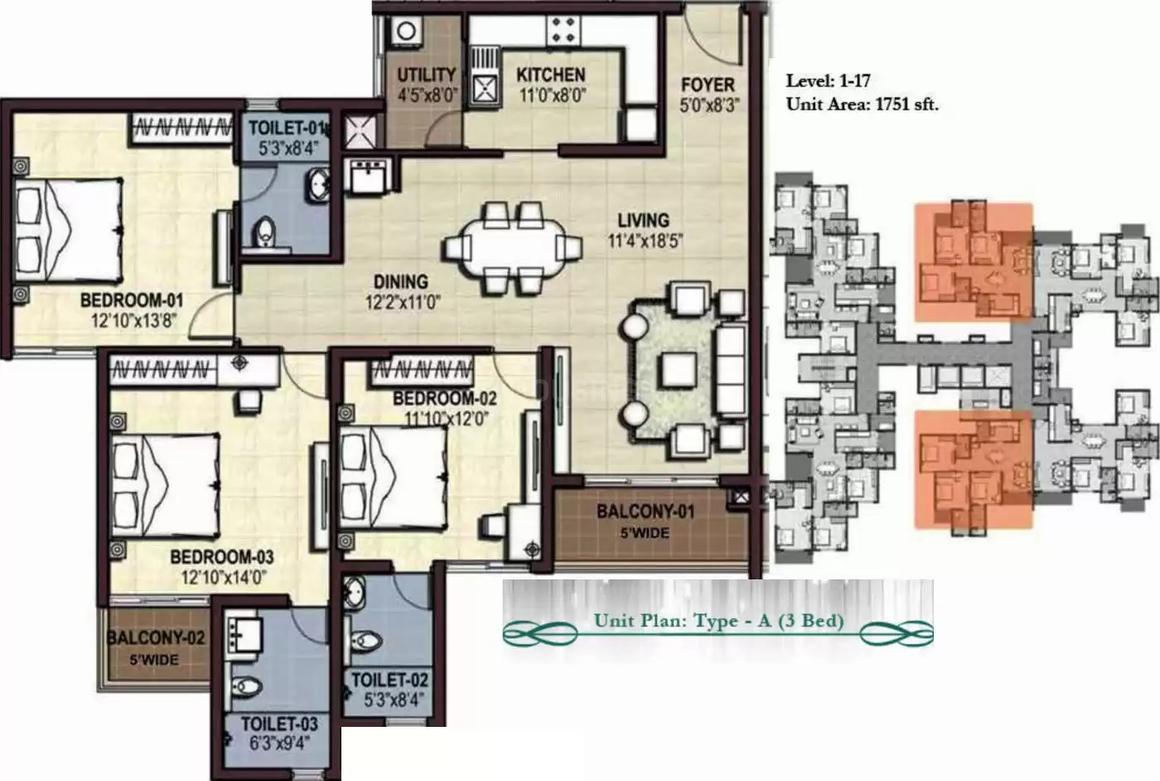 Prestige Cityscape Floor Plan Maradu, Kochi