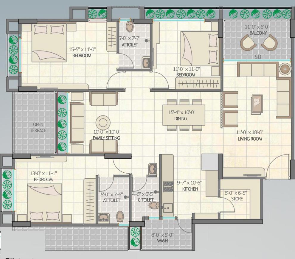 Shree Siddharth Skyline Floor Plan Infocity, Gandhinagar