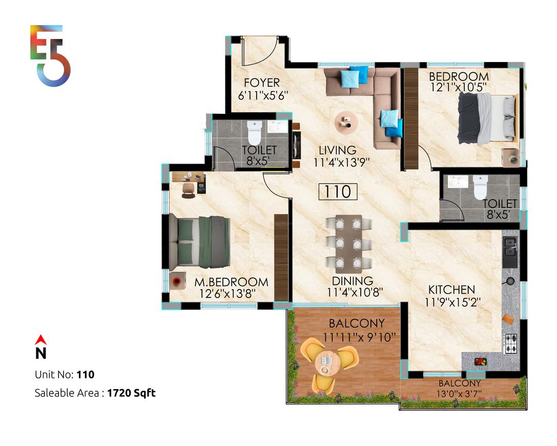 Preeti Elements 5 Floor Plan Jakkur, Bangalore