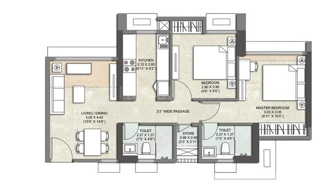 Kalpataru Immensa C Floor Plan Thane West, Thane