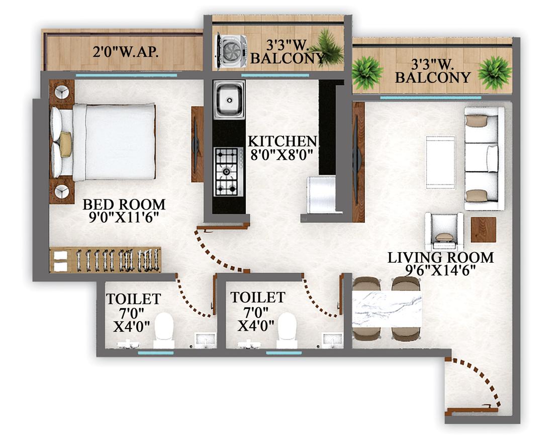 Parijas Horizon Floor Plan Kalyan West, Thane