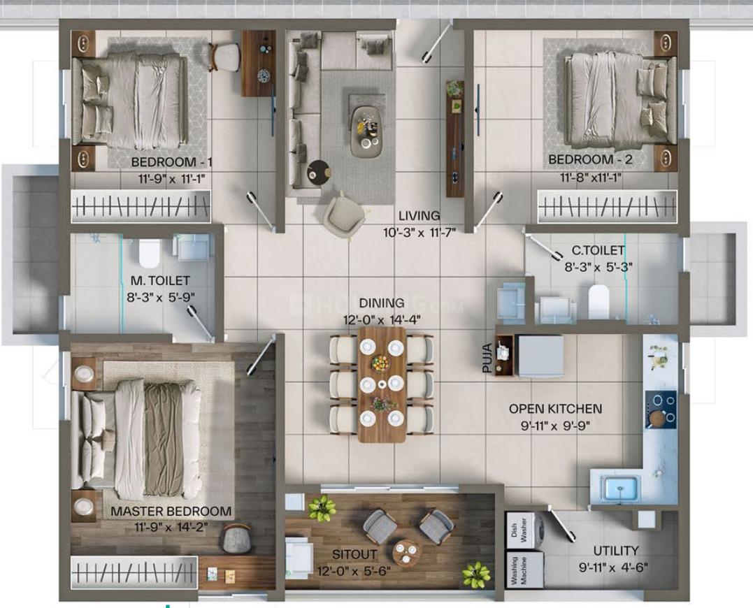 Levonor Egeira Floor Plan Nagulapalli, Hyderabad