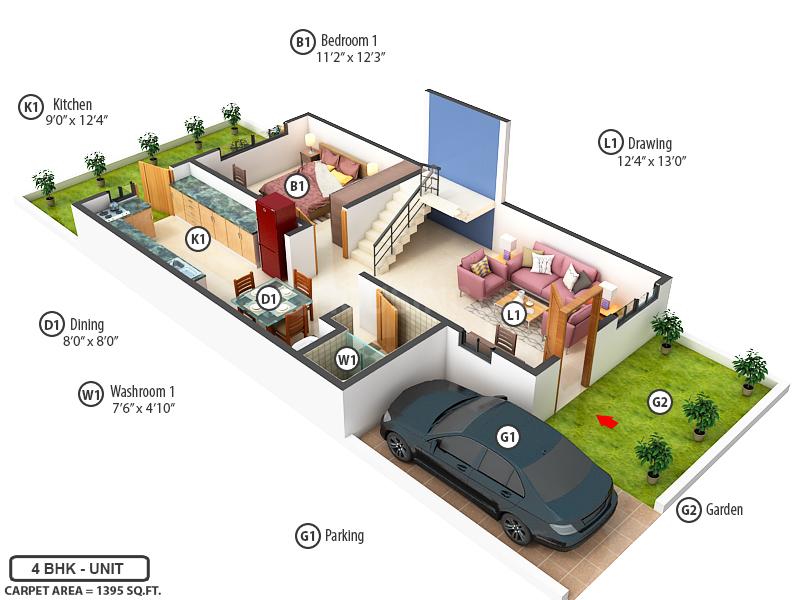 Span Villas Floor Plan Sargasan, Gandhinagar