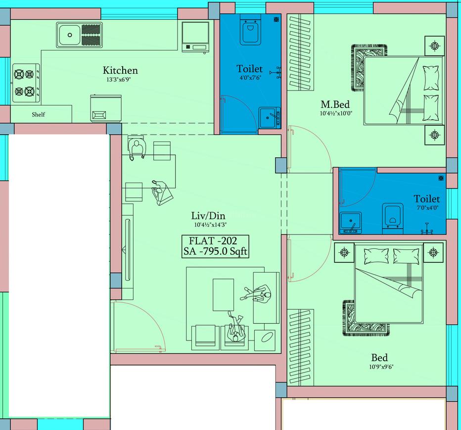 Sheltorsix MS Swastika Floor Plan Semmancheri, Chennai