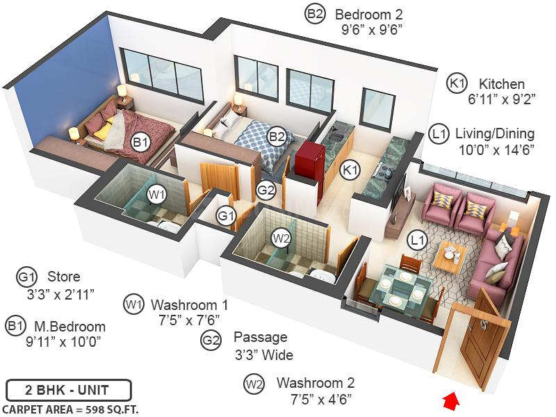 Kalpataru Immensa E Floor Plan Thane West, Thane