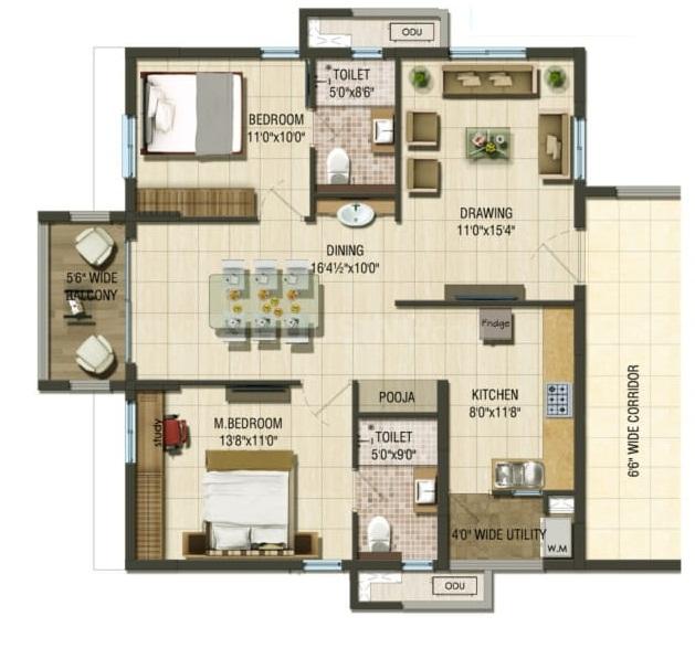 Aparna Cyber Life Floor Plan Nallagandla, Hyderabad