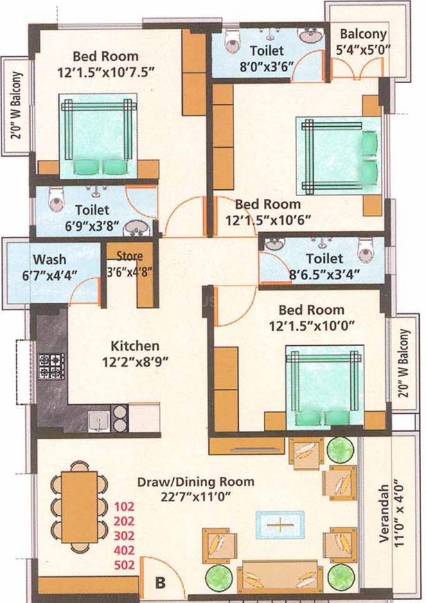 Marina 10 Residency Floor Plan Krishna Nagar, Bhavnagar