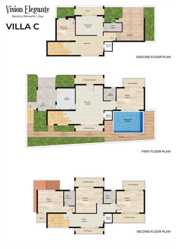 Vision Elegante Floor Plan Socorro, Goa
