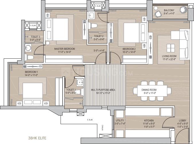 Oberoi Sky City Tower F Floor Plan Borivali East, Mumbai