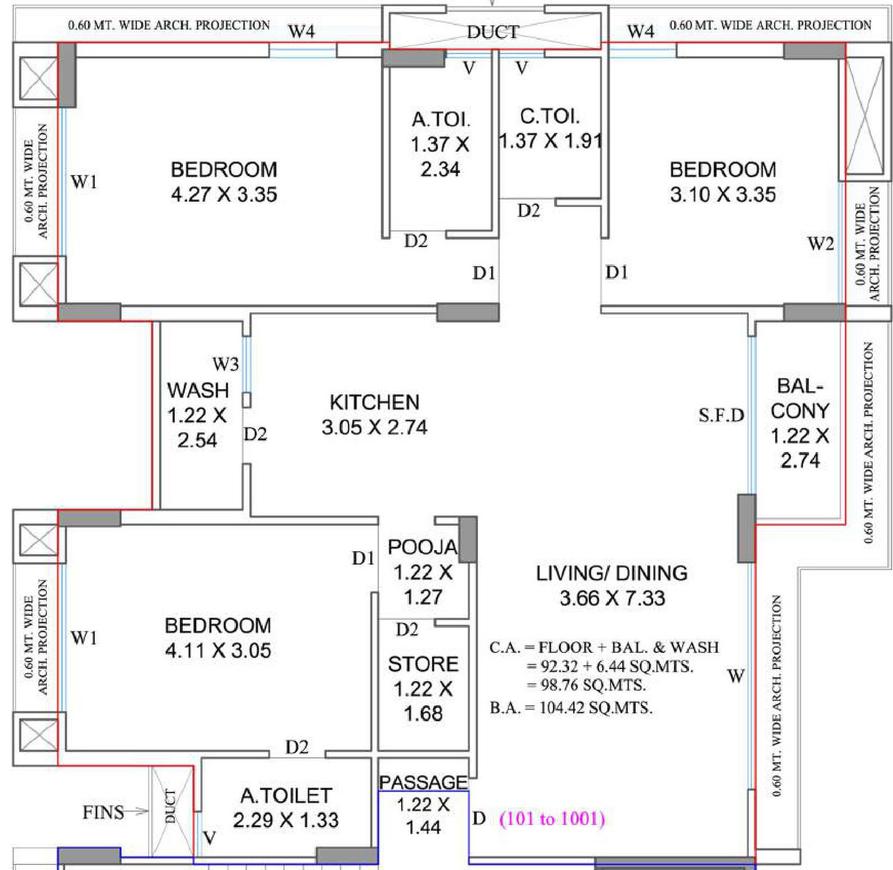 Sattvam Floor Plan Adajan, Surat