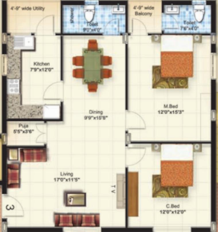 Sri Aryan Homes Floor Plan Maharanipeta, Vizianagaram