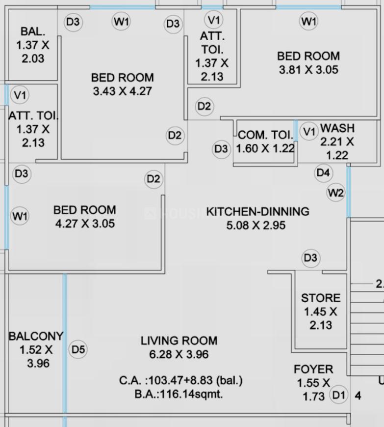 Shyam Milestone Regalia Floor Plan Vesu, Surat