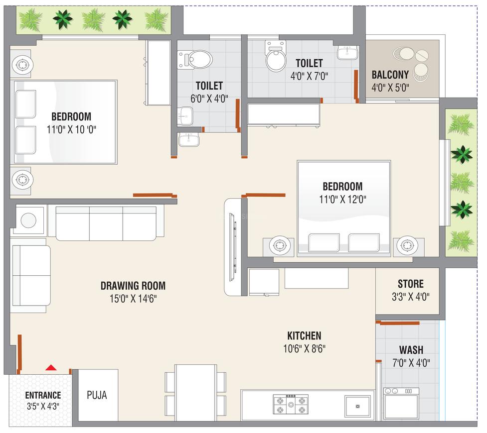 Happy Leela Icon Floor Plan Nikol, Ahmedabad