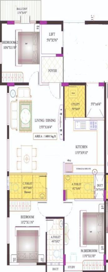 Infinity Prejen Elite Floor Plan HBR Layout, Bangalore
