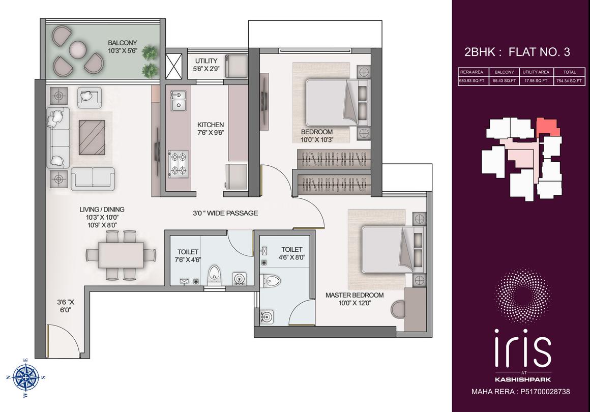 Iris At Kashishpark Floor Plan Dharamveer Nagar, Thane