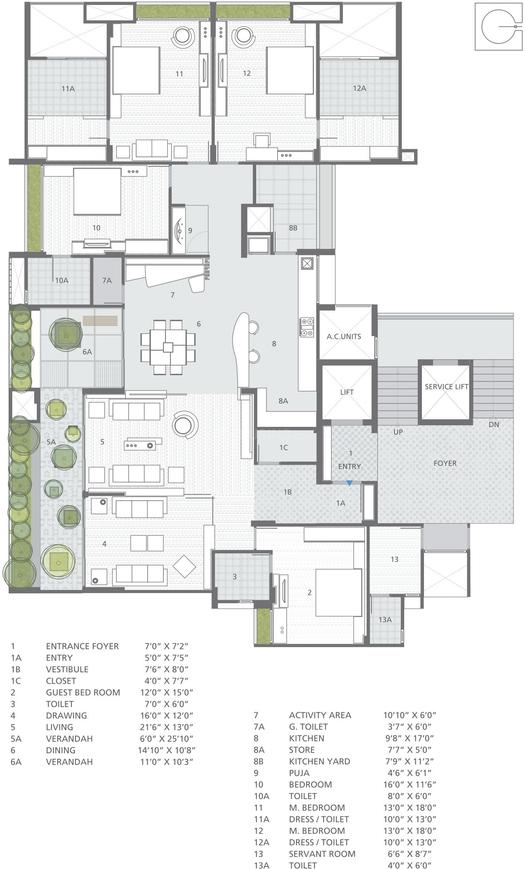Goyal Riviera Antilla Floor Plan Prahlad Nagar, Ahmedabad