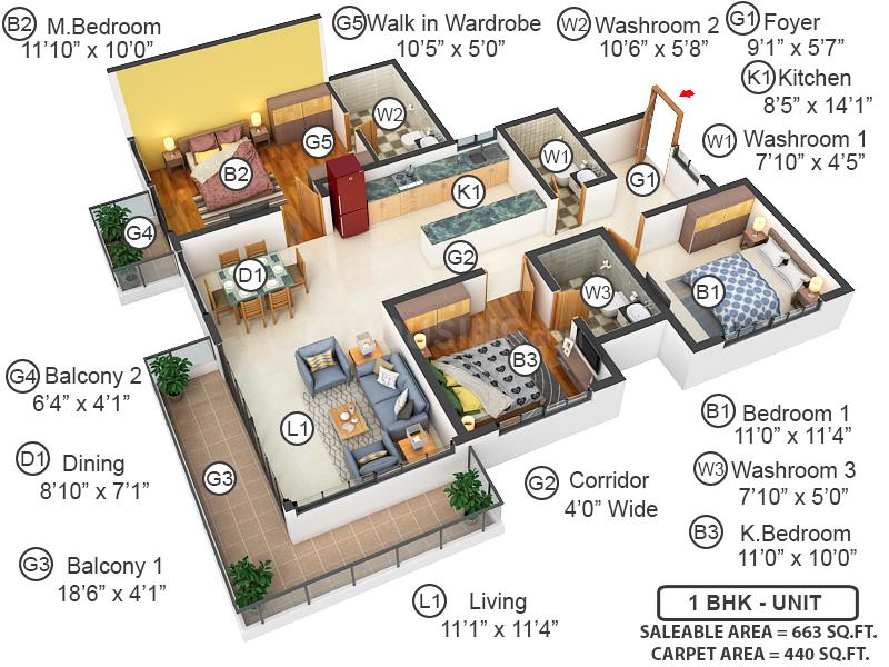 MVN Aero One Phase 1 Floor Plan Bychapura, Bangalore