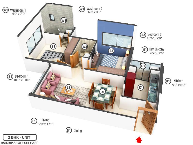 MK Gracia Floor Plan Andheri West, Mumbai