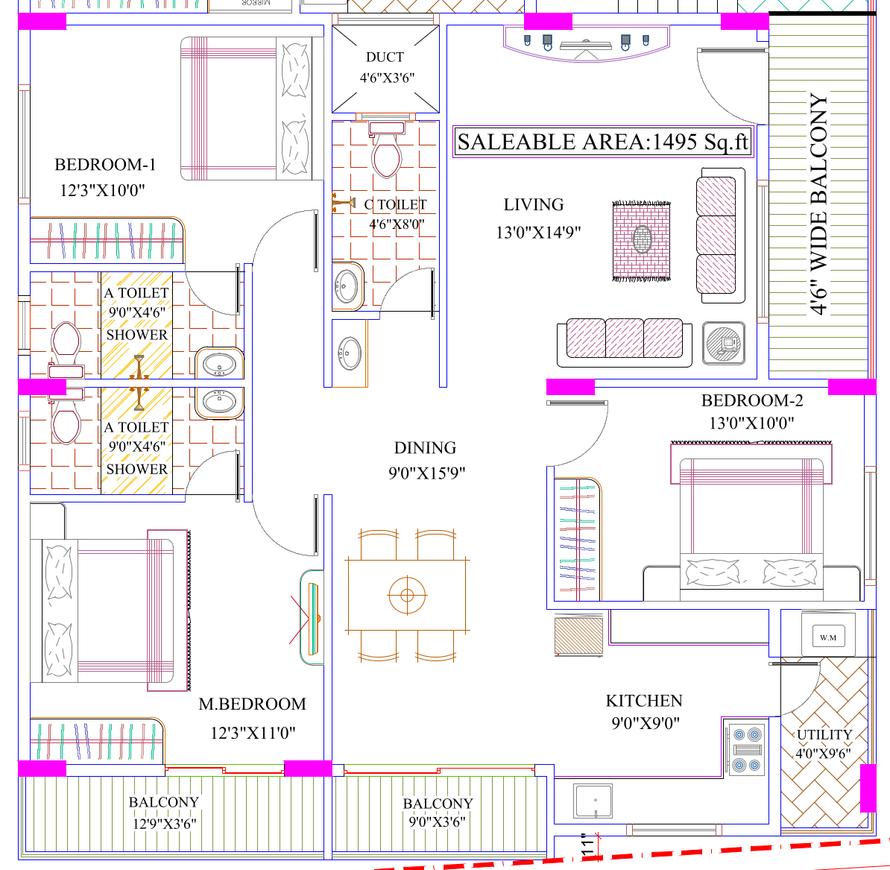 Dev Pearl Floor Plan Vijayanagar, Bangalore