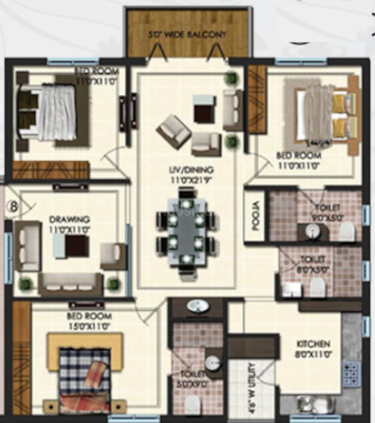 Platinum Towers Floor Plan Shaikpet, Hyderabad