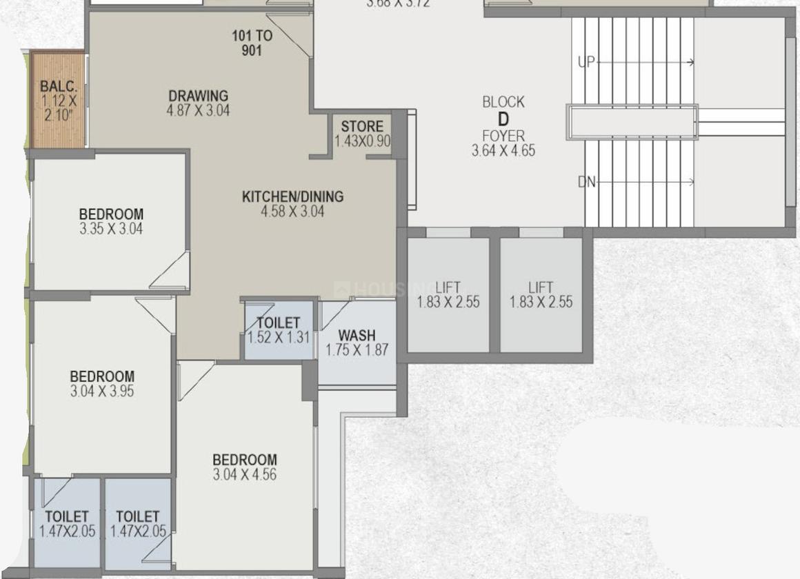 Shree Kalash Floor Plan Tragad, Ahmedabad
