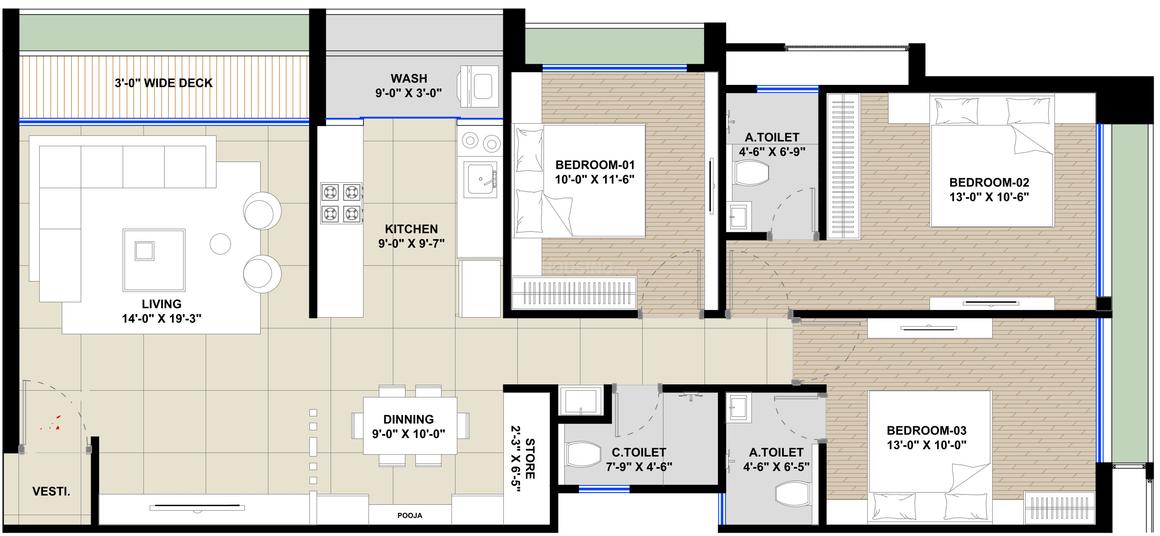 Shree Hari Riona Floor Plan Jahangir Pura, Surat