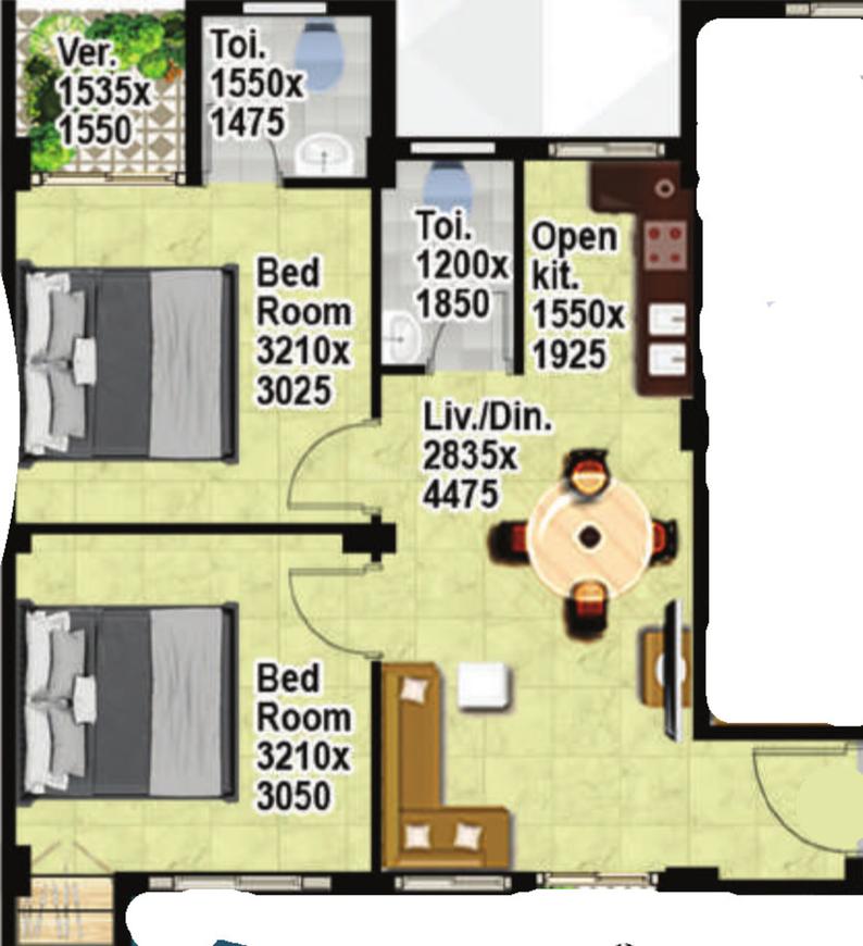 AV Courtyard Floor Plan Rajarhat, Kolkata
