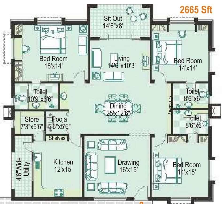 Aditya Hill Top Residency Floor Plan Jubilee Hills, Hyderabad