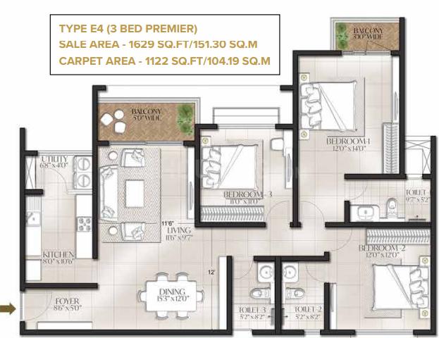 Prestige Meridian Park Phase 2 Floor Plan Sarjapur, Bangalore