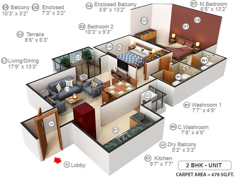 Kumar Prospera A1 And A2 Floor Plan Hadapsar, Pune