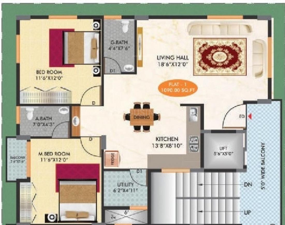 Yuva NDR Abode Floor Plan Singasandra, Bangalore