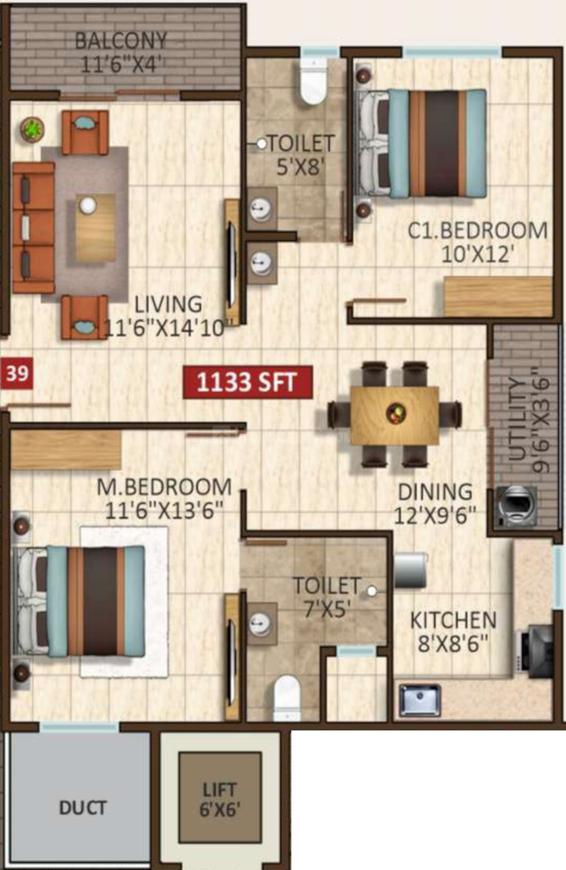 Sri Balaji Signature Floor Plan HBR Layout, Bangalore