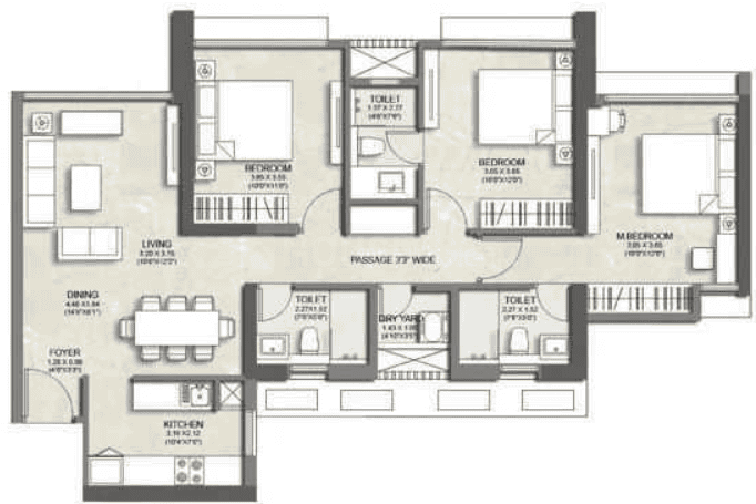 Kalpataru Immensa H Floor Plan Thane West, Thane
