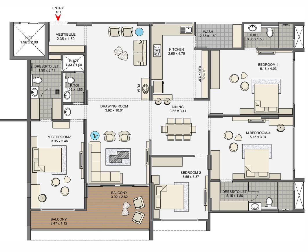 Kalpvruksh Meadows Floor Plan Paldi, Ahmedabad