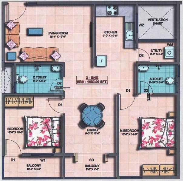 Dolphin Dew Floor Plan Panathur, Bangalore