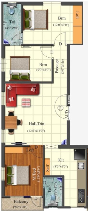 AVR Sparsha Floor Plan Kil Ayanambakkam, Chennai
