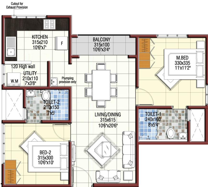 Confident Lotus Floor Plan Laloor, Thrissur