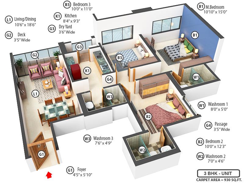 Raymond The Address By GS Tower C Floor Plan Thane West, Thane