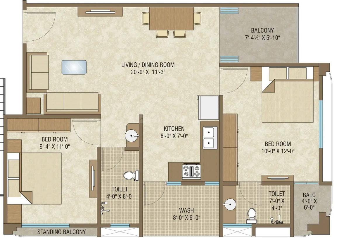 Amar Amardeep Landmark Phase II Floor Plan New Karelibaug, Vadodara