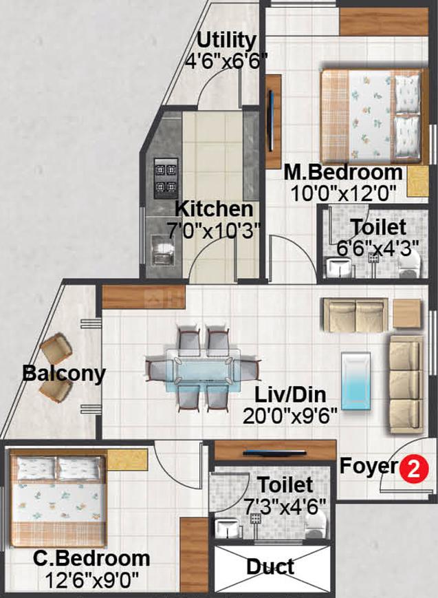 MDVR Byrathi Residency Floor Plan Byrathi, Bangalore