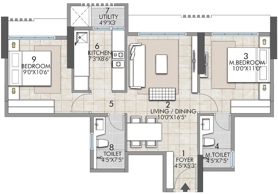 Rustomjee La Vie Wing B Floor Plan Thane West, Thane