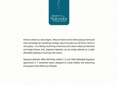 Signature Splendor in Chandapura, Bangalore - Price, Reviews & Floor Plan