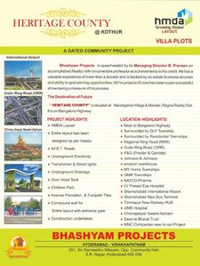 Bhashyam Heritage County in Kothur, Hyderabad - Price, Reviews & Floor Plan